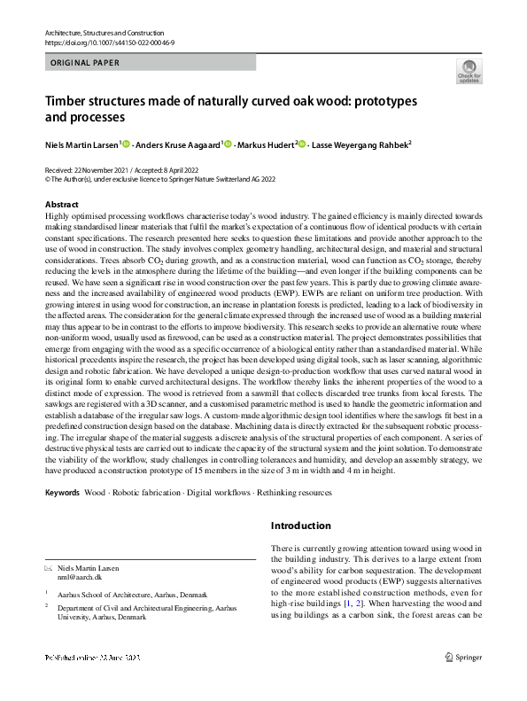 (PDF) Timber structures made of naturally curved oak wood: prototypes ...