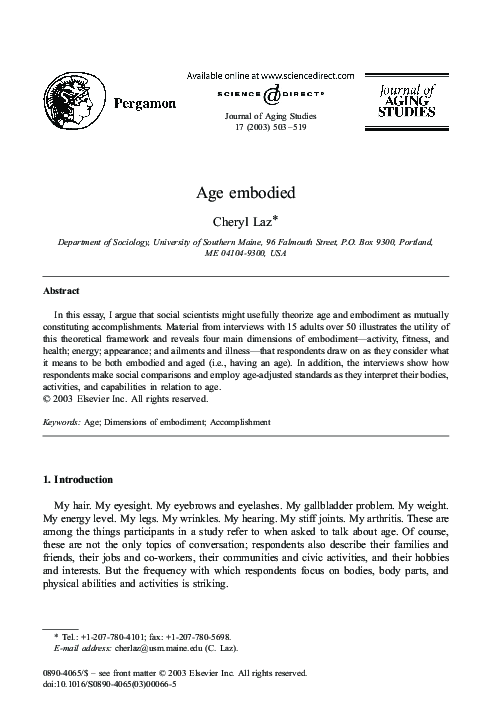 (PDF) Age embodied