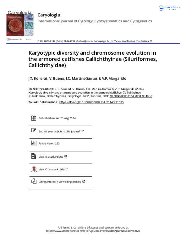 (PDF) Karyotypic diversity and chromosome evolution in the armored ...