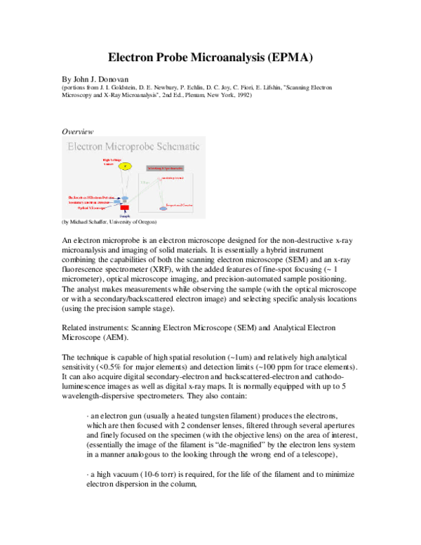 (PDF) electron probe microanalysis (EPMA)