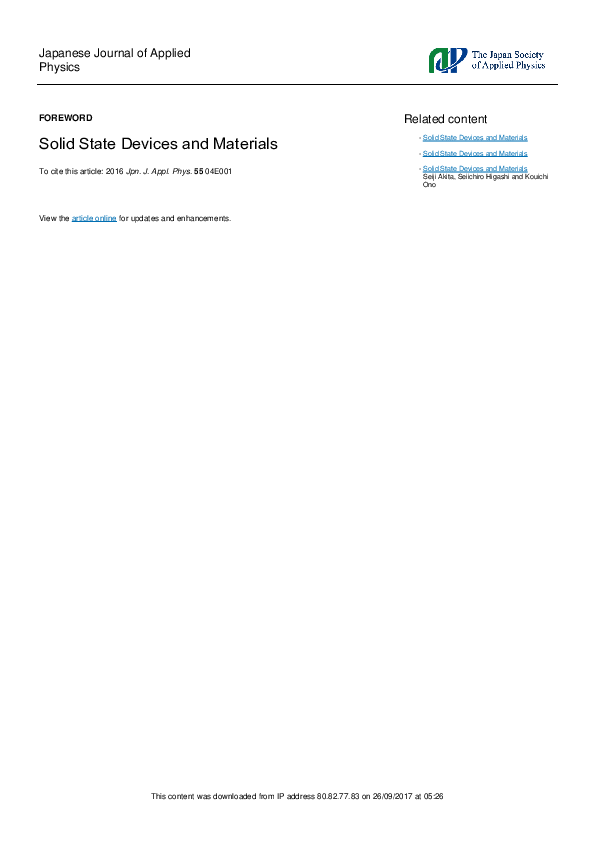(PDF) Solid State Devices and Materials