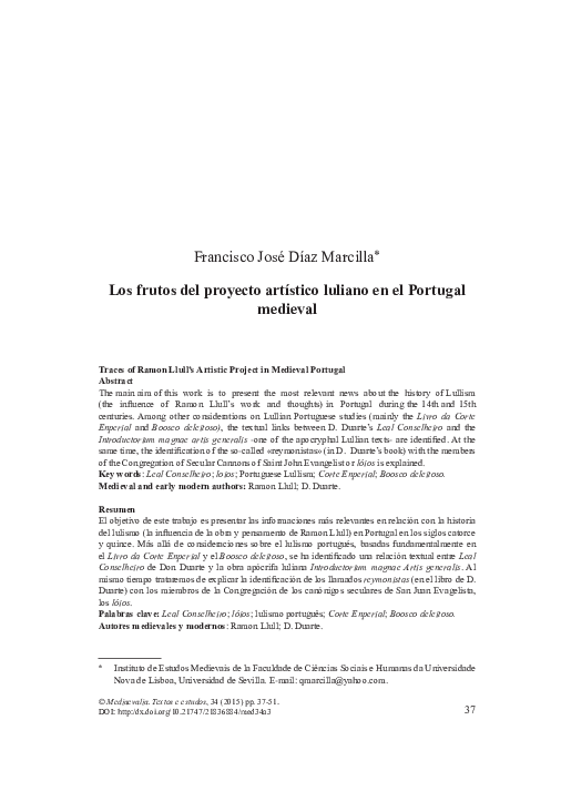 (PDF) Los frutos del proyecto artístico luliano en el Portugal medieval