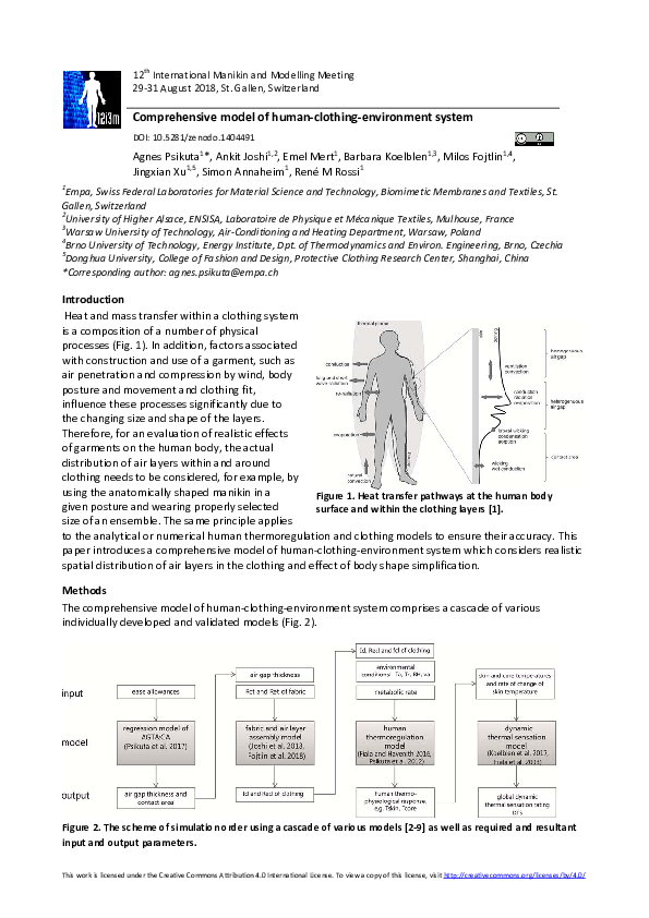(PDF) Comprehensive Model Of Human-Clothing-Environment System