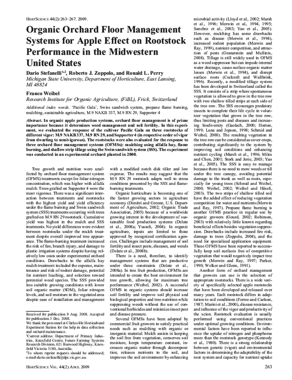 (PDF) Organic Orchard Floor Management Systems for Apple Effect on ...