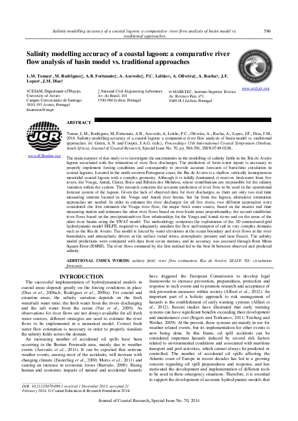 (PDF) Salinity modelling accuracy of a coastal lagoon: a comparative river flow analysis of ...