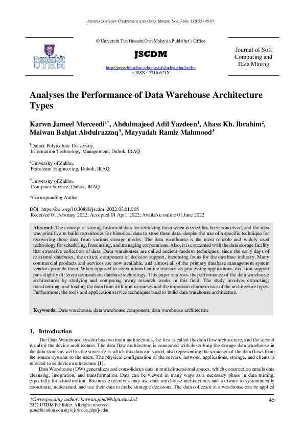 (PDF) Journal of Soft Computing and Data Mining