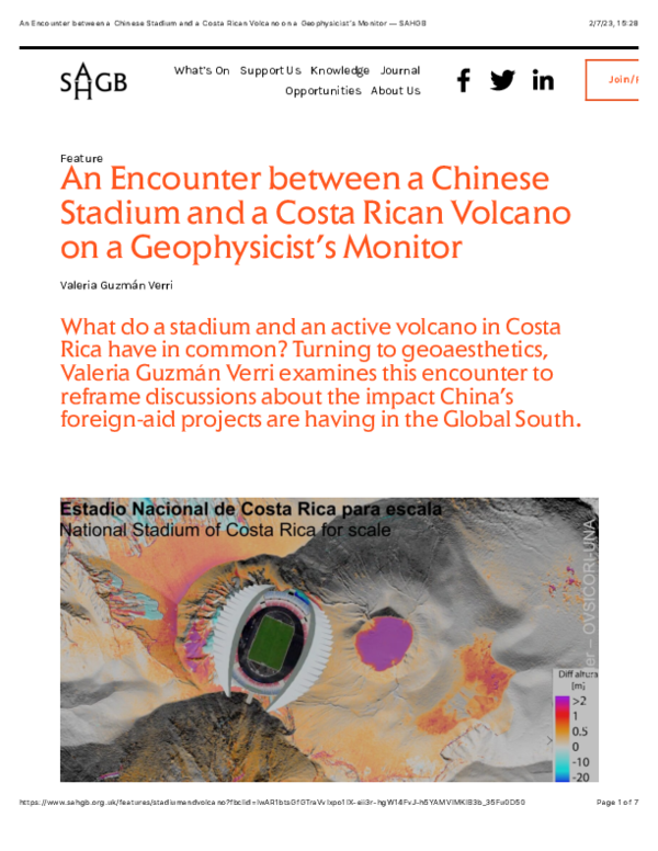(PDF) An Encounter between a Chinese Stadium and a Costa Rican Volcano ...