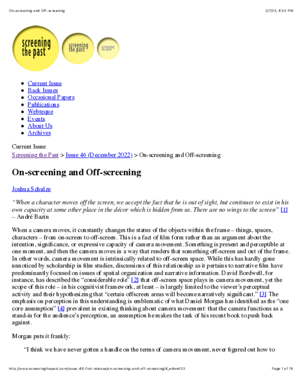 (PDF) On-screening and Off-screening