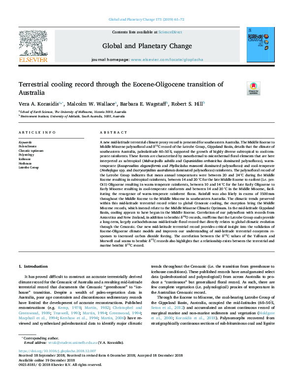 (PDF) Terrestrial cooling record through the Eocene-Oligocene ...