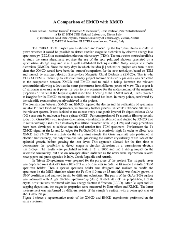 (PDF) A Comparison of EMCD with XMCD
