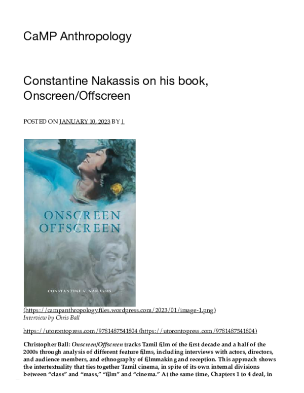 CAMP interview about Onscreen/Offscreen with Chris Ball