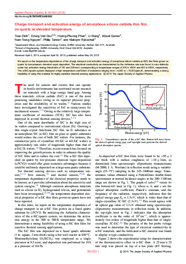 (PDF) Charge transport and activation energy of amorphous silicon carbide thin film on quartz at ...