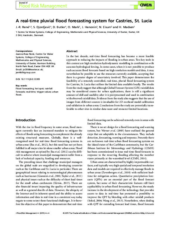 (PDF) A real-time pluvial flood forecasting system for Castries, St. Lucia
