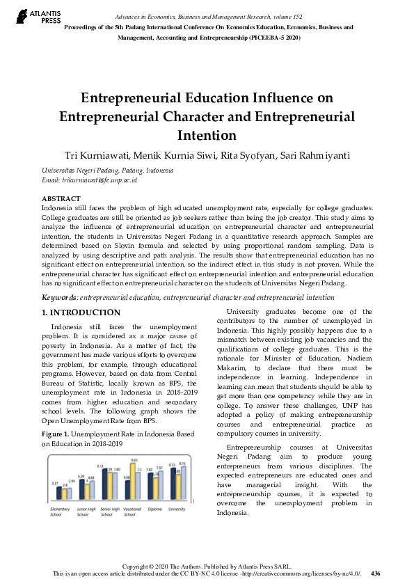 (PDF) Entrepreneurial Education Influence on Entrepreneurial Character ...