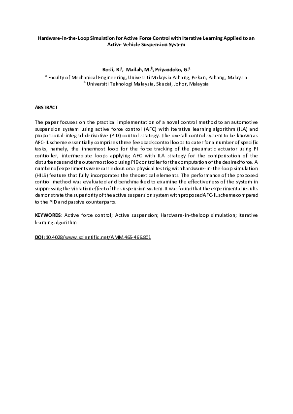 (PDF) Hardware-in-the-Loop Simulation for Active Force Control with ...