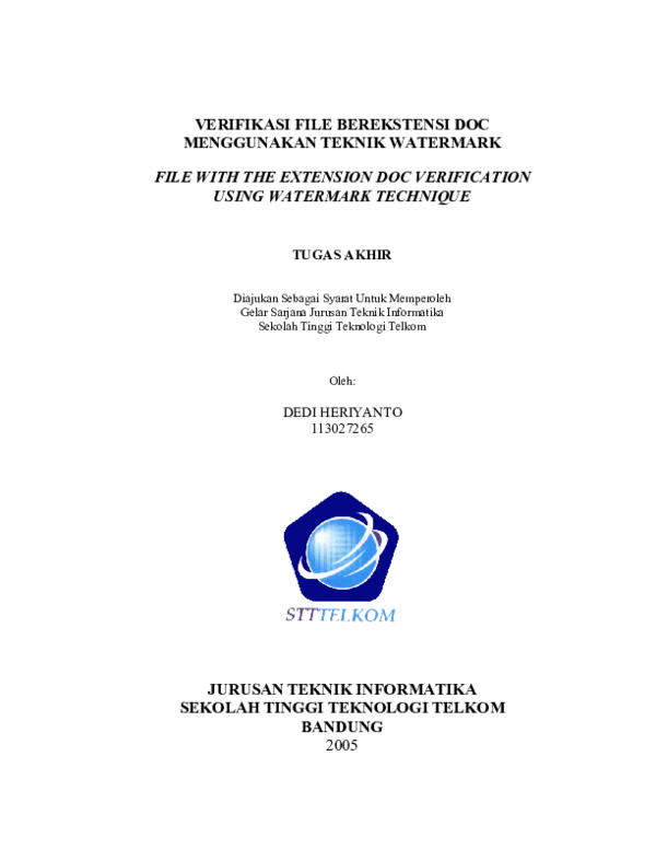 (PDF) Verifikasi File Berekstensi Doc Menggunakan Teknik Watermark File ...