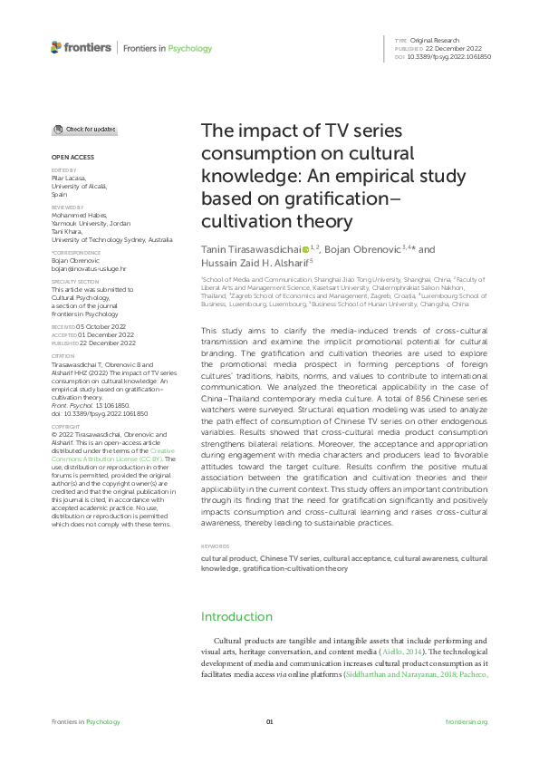 (PDF) The impact of TV series consumption on cultural knowledge: An ...