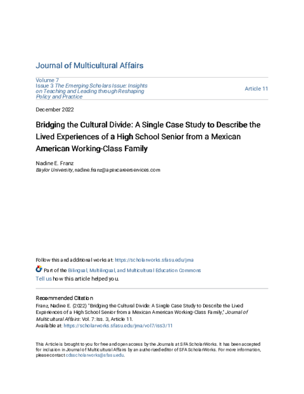 (PDF) Bridging the Cultural Divide: A Single Case Study to Describe the ...