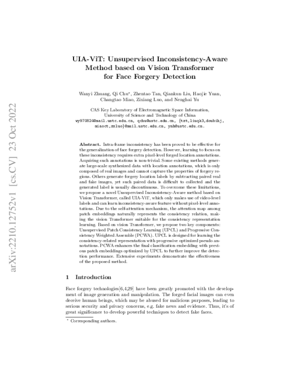 (PDF) UIA-ViT: Unsupervised Inconsistency-Aware Method based on Vision ...