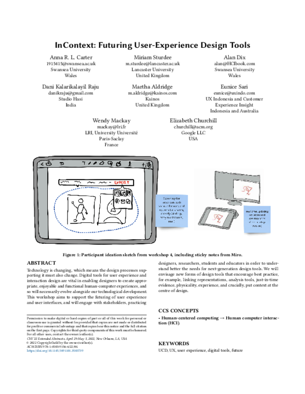 (PDF) InContext: Futuring User-Experience Design Tools