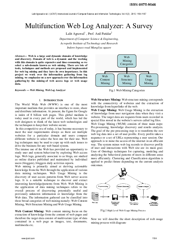 Pdf Multifunction Web Log Analyzer A Survey
