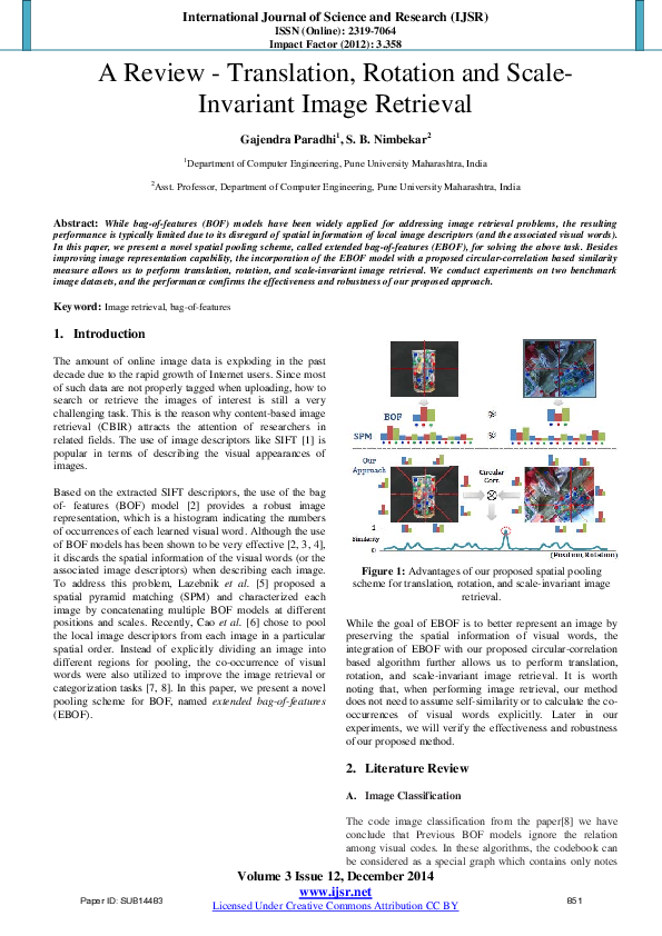 (PDF) A Review - Translation, Rotation and Scale- Invariant Image Retrieval