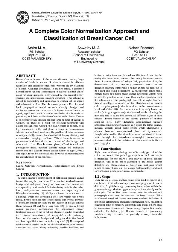 (PDF) A Complete Color Normalization Approach and Classification of ...