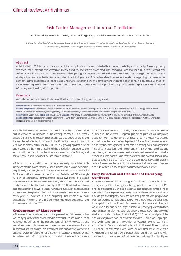 (PDF) Risk Factor Management in Atrial Fibrillation