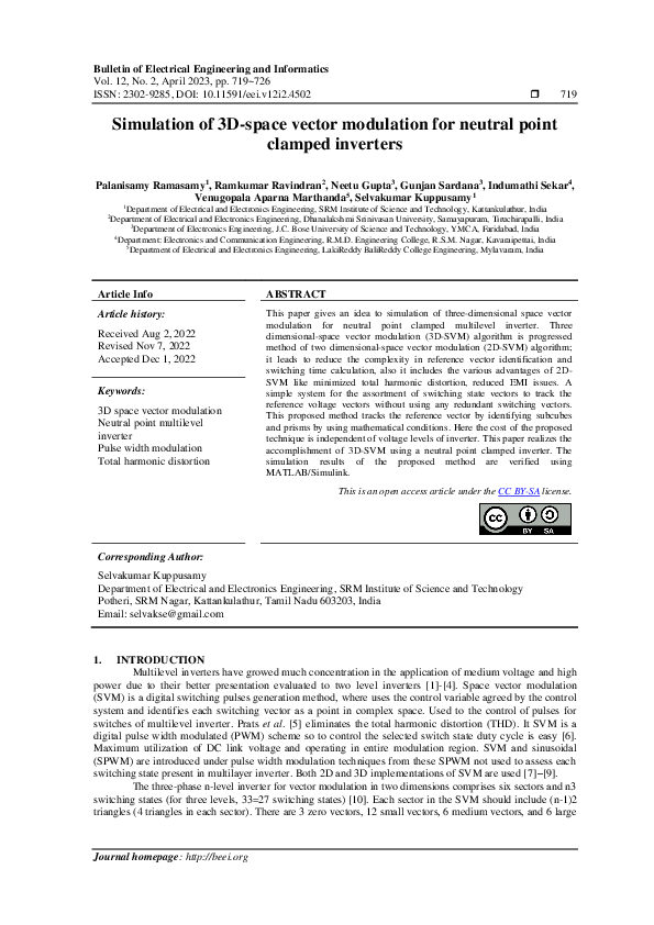 (PDF) Simulation of 3D-space vector modulation for neutral point ...