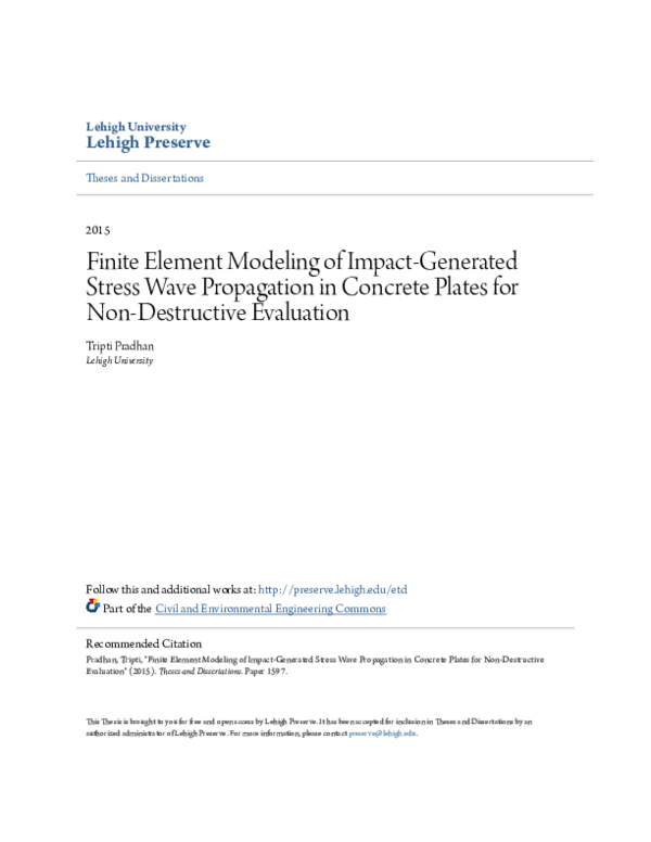 (PDF) Finite Element Modeling of Impact-Generated Stress Wave ...