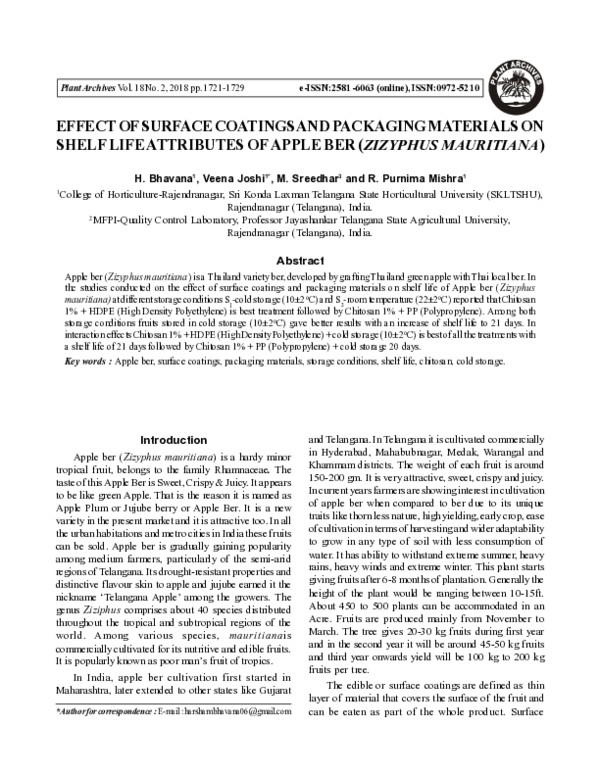 (PDF) Effect of surface coatings and packaging materials on shelf life ...