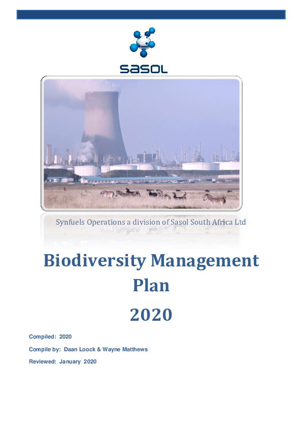(PDF) Biodiversity Management Plan 2020 | Wayne Matthews - Academia.edu