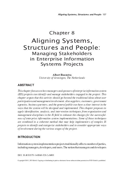 (PDF) Aligning Systems, Structures and People
