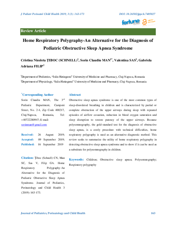 (PDF) Home Respiratory Polygraphy-An Alternative for the Diagnosis of ...