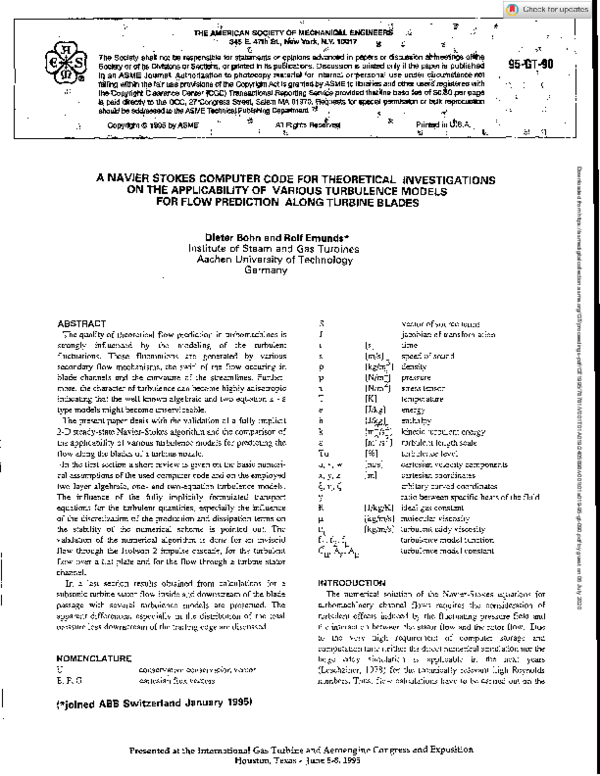 (PDF) A Navier Stokes Computer Code for Theoretical Investigations on the Applicability of ...