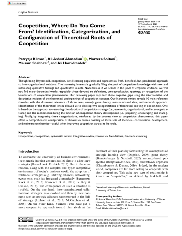 (PDF) Coopetition, Where Do You Come From? Identification ...