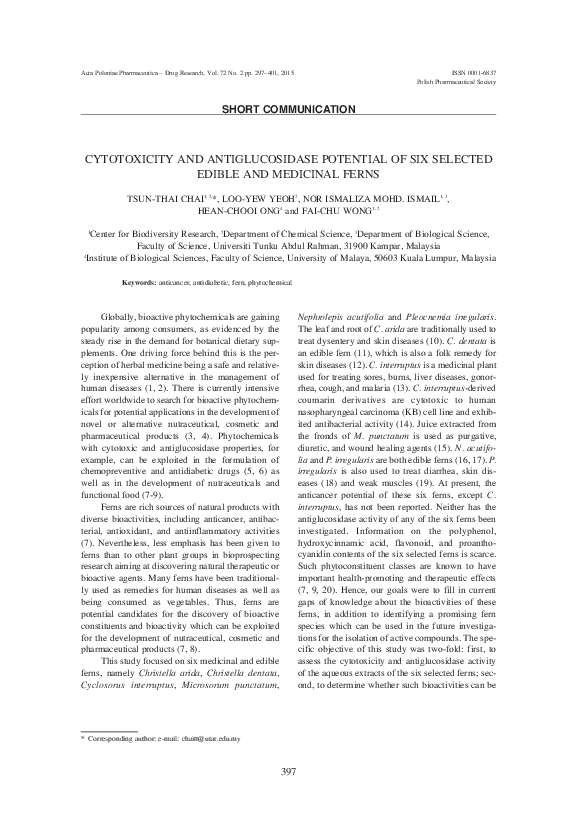 (PDF) Cytotoxicity and Antiglucosidase Potential of Six Selected Edible ...