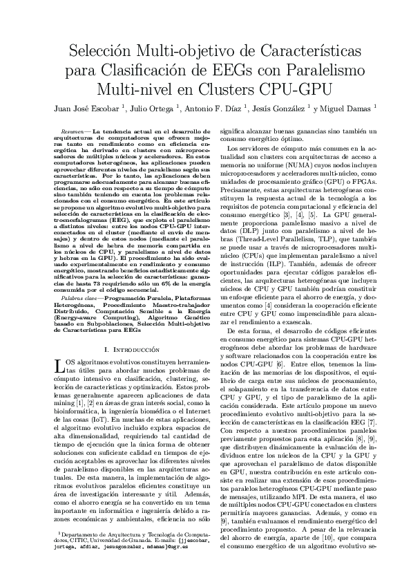 (PDF) Selección Multi-Objetivo De Caracterı́Sticas Para Clasificación De Eegs Con Paralelismo ...
