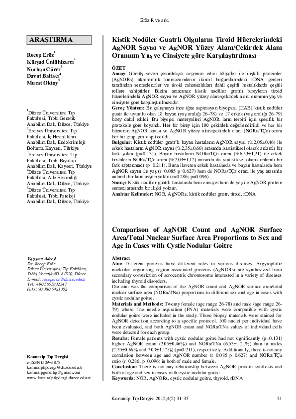 (PDF) Comparison of AgNOR Count and AgNOR Surface Area/Total Nuclear ...