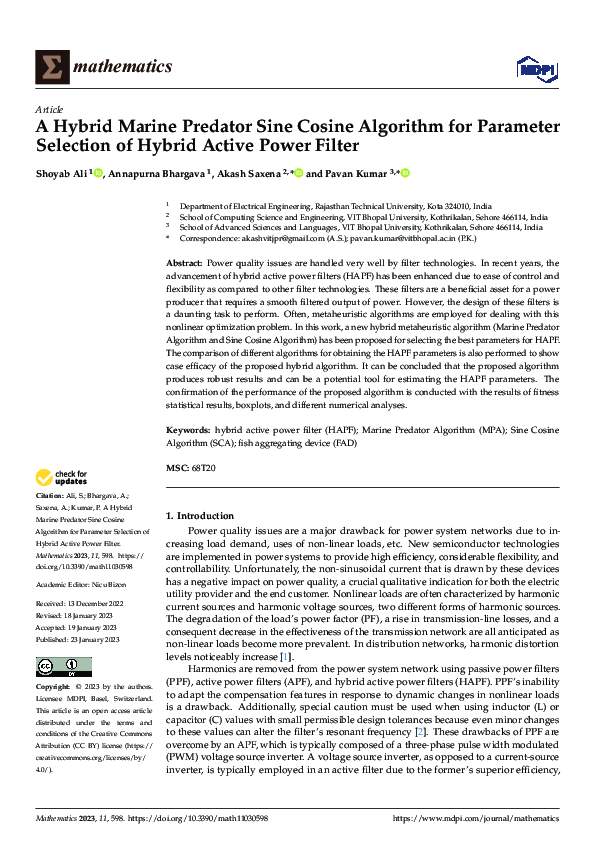 (PDF) A Hybrid Marine Predator Sine Cosine Algorithm for Parameter ...