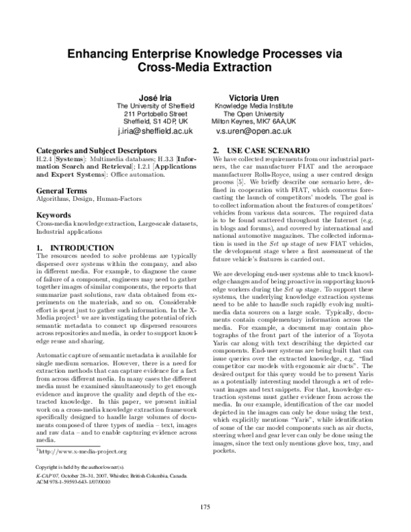 (PDF) Enhancing enterprise knowledge processes via cross-media extraction