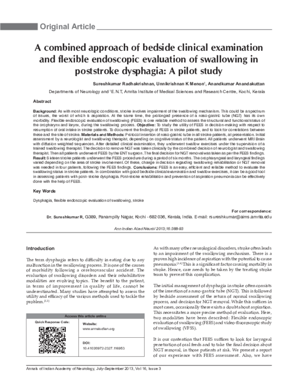 (PDF) A combined approach of bedside clinical examination and flexible ...
