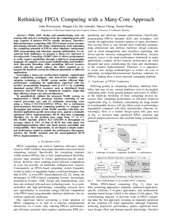 Rethinking Fpga Computing With A Many Core Approach