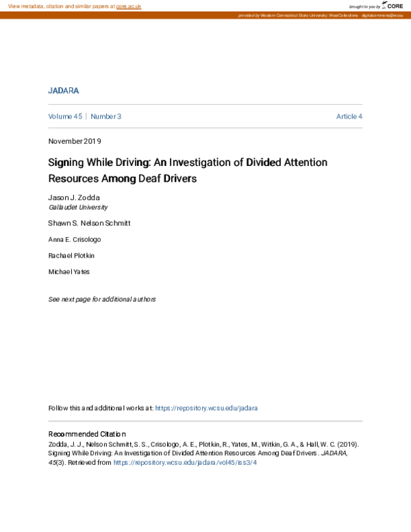 (PDF) Signing while driving: An investigation of divided attention ...