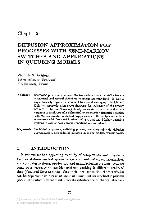 Pdf Semi Markov Models And Applications