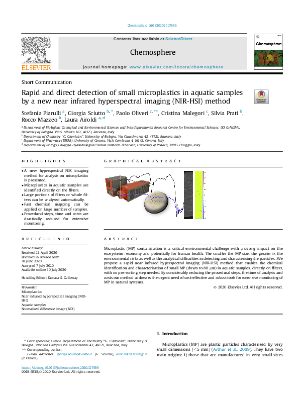 (PDF) Rapid and direct detection of small microplastics in aquatic samples by a new near ...