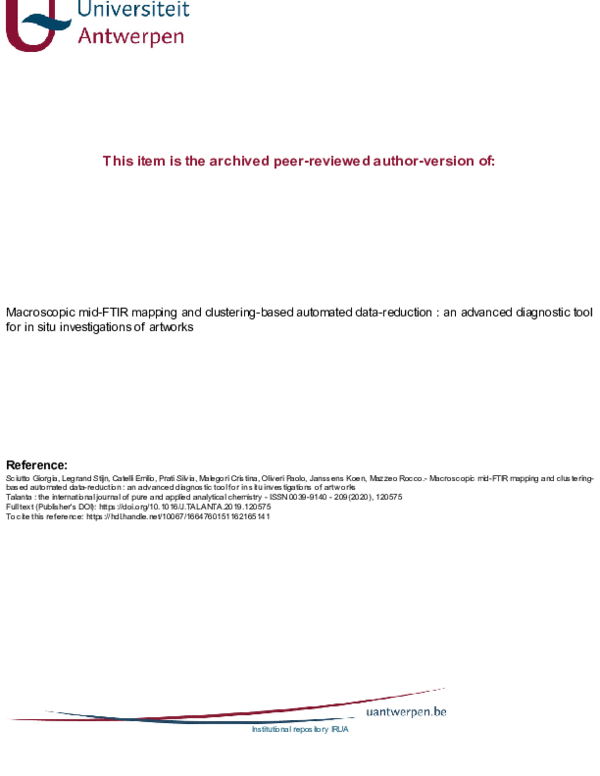 Pdf Macroscopic Mid Ftir Mapping And Clustering Based Automated Data