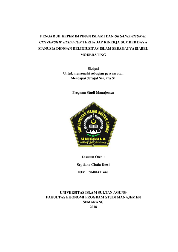 (PDF) Pengaruh Kepemimpinan Islami Dan Organizational Citizenship ...