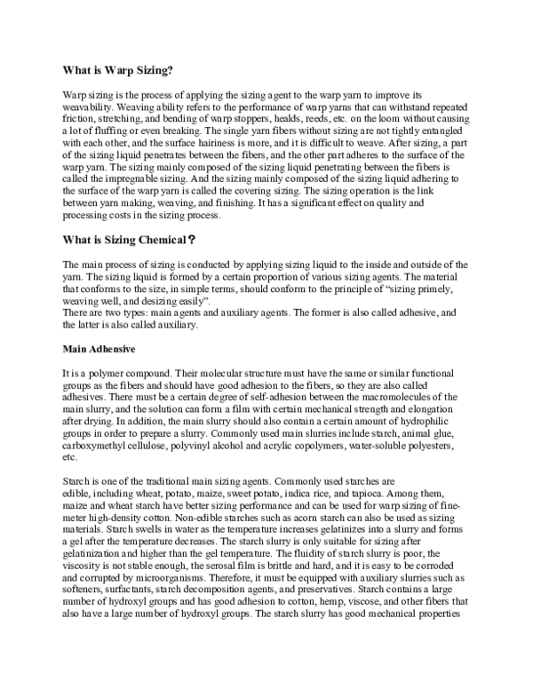 (DOC) What is Warp Sizing