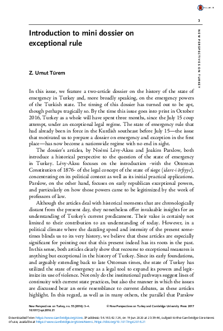 (PDF) Introduction to mini dossier on exceptional rule